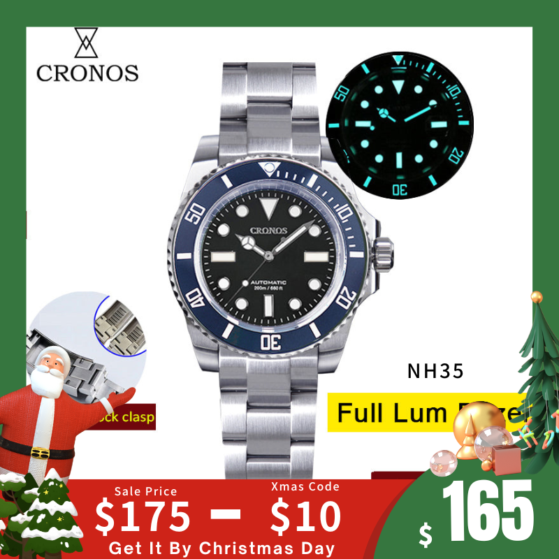 ★Xmas Sale★Cronos No Date NH35 Sub Diver Watch L6015 – Cronos Watch Store