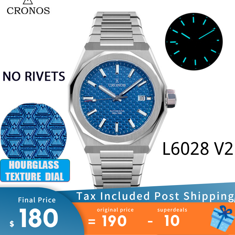 Cronos 39mm Hourglass Dial PT5000 Men Watch L6028 V2 – Cronos Watch Store