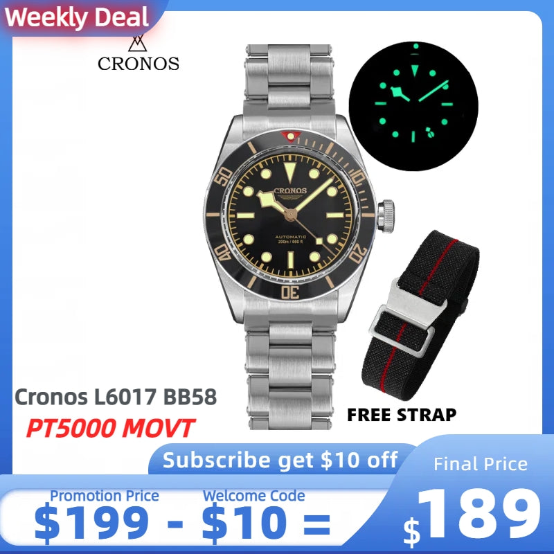 Cronos Luxury Men Watch Diver BB58 Watches L6017 – Cronos Watch Store