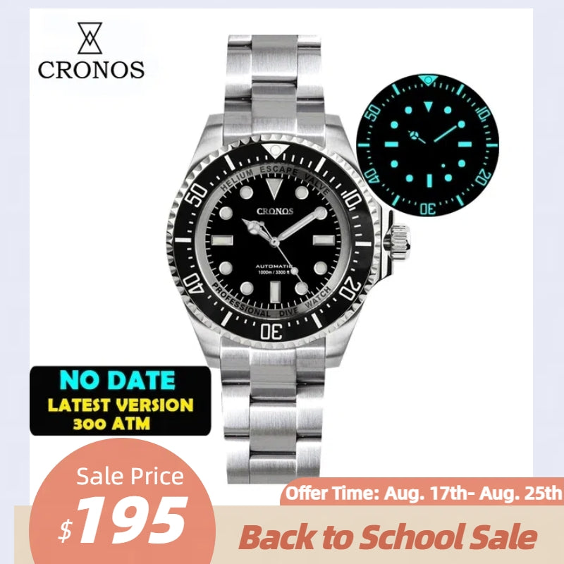 ★Back to School★Cronos 44mm Sub Diver Watch PT/SW Movement L6027 - No ...